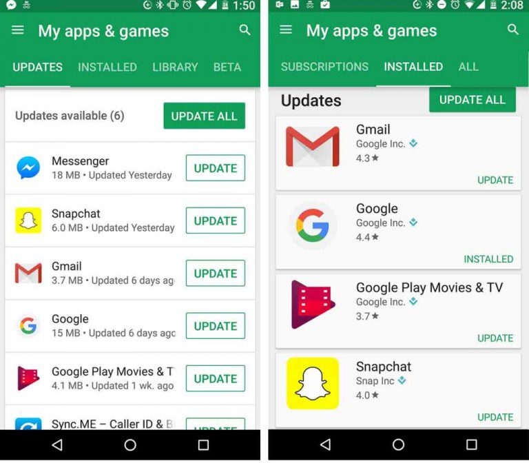 Google Play Store My Apps & Games Section Receives Rework